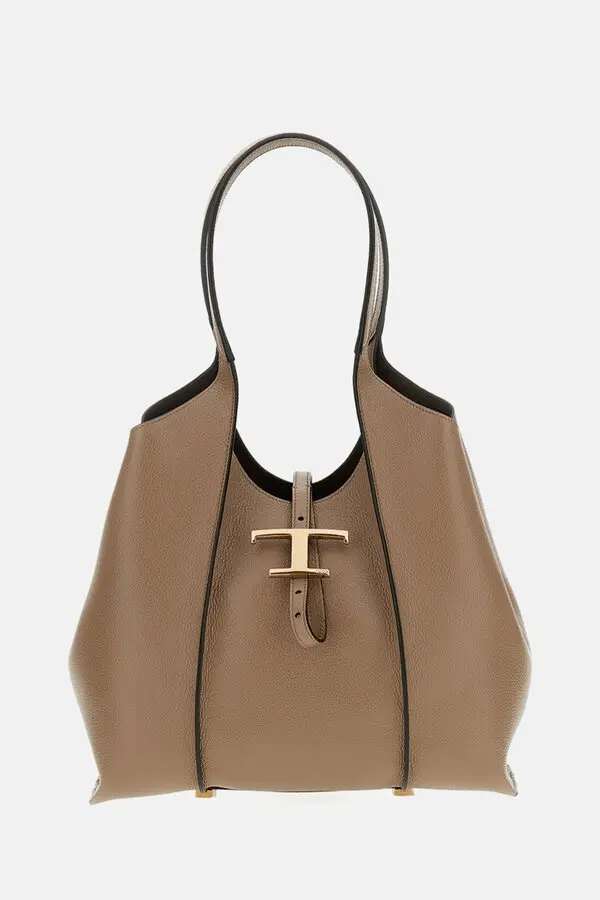 TOD'S Small T Timeless Shopping Bag In Soft Leather