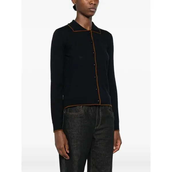 Max Mara Knitwear Cardigan With Contrast Trim - Black