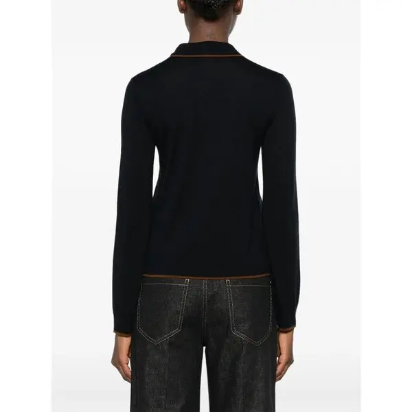 Max Mara Knitwear Cardigan With Contrast Trim - Black