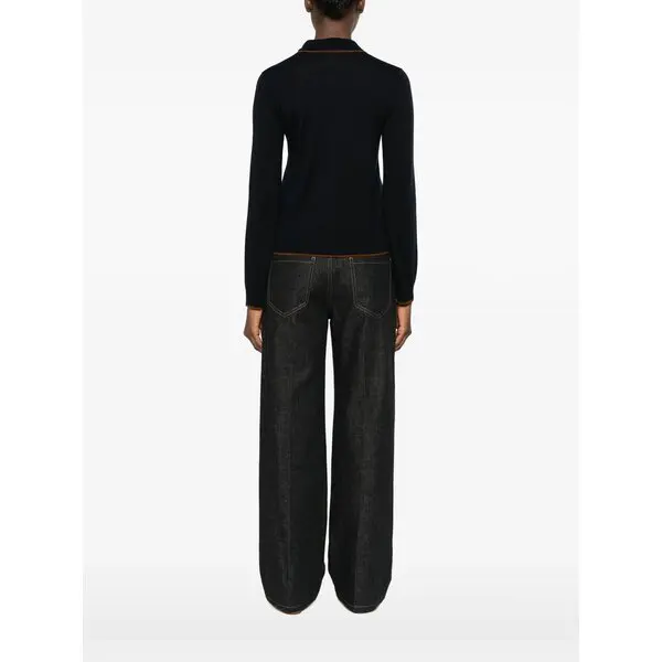 Max Mara Black Knitwear Cardigan With Contrast Trim