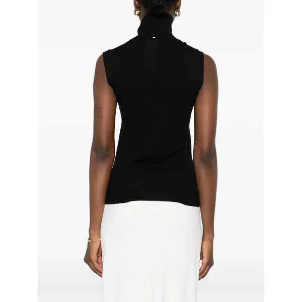 Sportmax Sleeveless Turtleneck Knit Top - Black