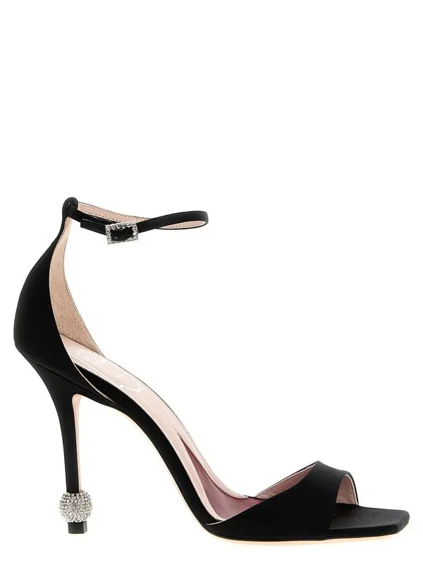ROGER VIVIER Marlene Embellished Stiletto Sandals - Black
