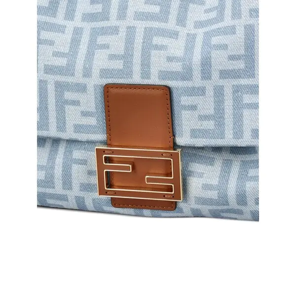 Fendi Ff Patterned Shoulder Bag - Blue