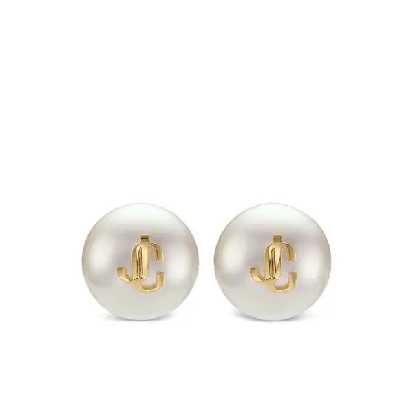 JIMMY CHOO Gold-tone Faux Pearl Earrings - White