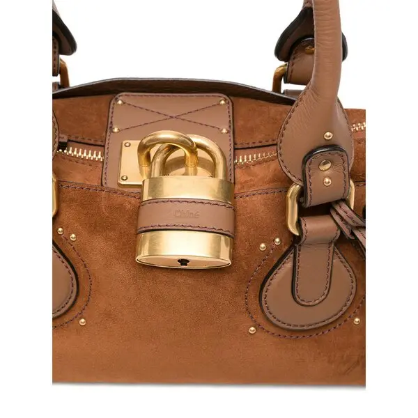 Chloé Suede Tote Bag With Gold-tone Hardware - Brown