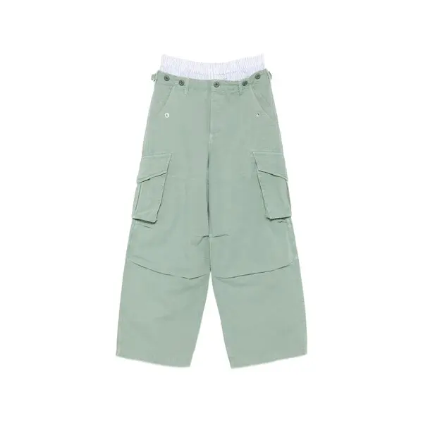 Alexander Wang Palazzo Pants With Layered Waistband - Green