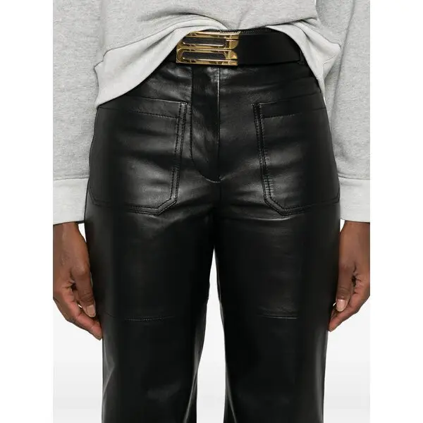 Victoria Beckham Paneled Leather Trousers