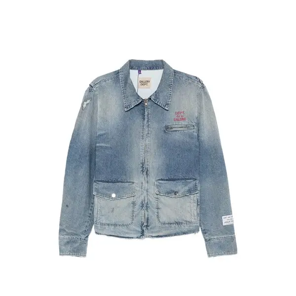 GALLERY DEPT. Denim Jacket With Distressed Finish - Blue