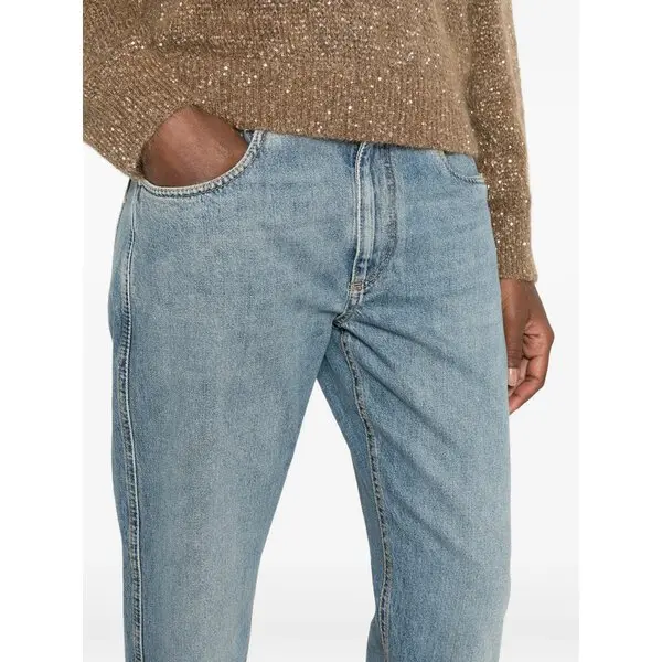 Brunello Cucinelli Light Faded Wash Straight-leg Jeans - Blue