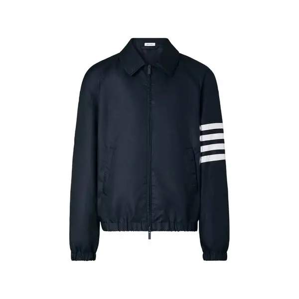Thom Browne Sport Jacket With Signature 4-bar Stripe - Blue
