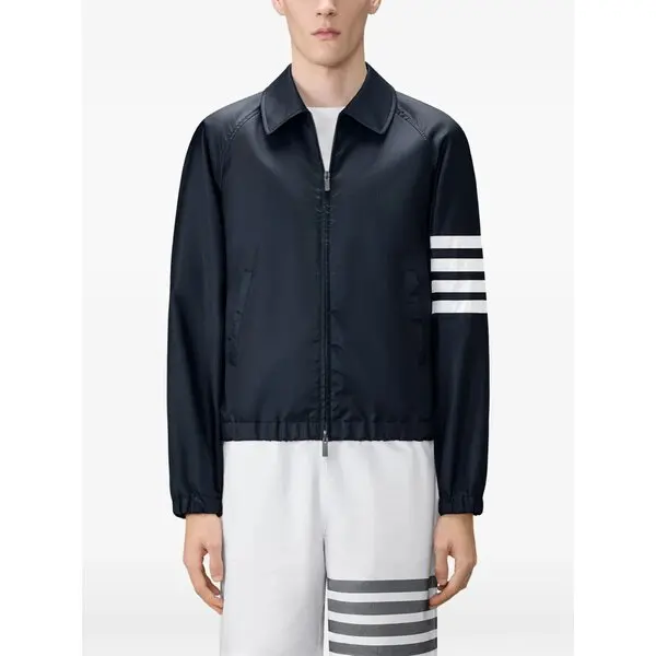 Thom Browne Sport Jacket With Signature 4-bar Stripe - Blue