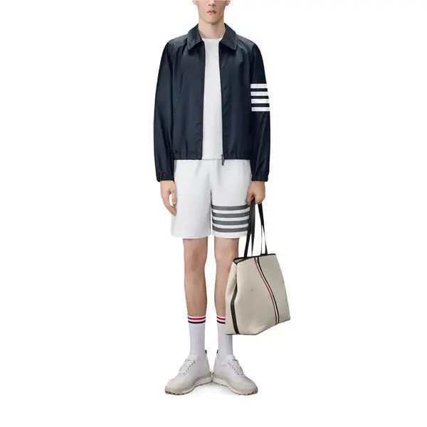 Thom Browne Sport Jacket With Signature 4-bar Stripe - Blue