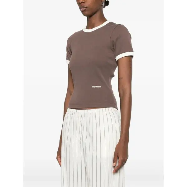 Axel Arigato Ribbed Knit Crewneck T-shirt With Logo Embroidery