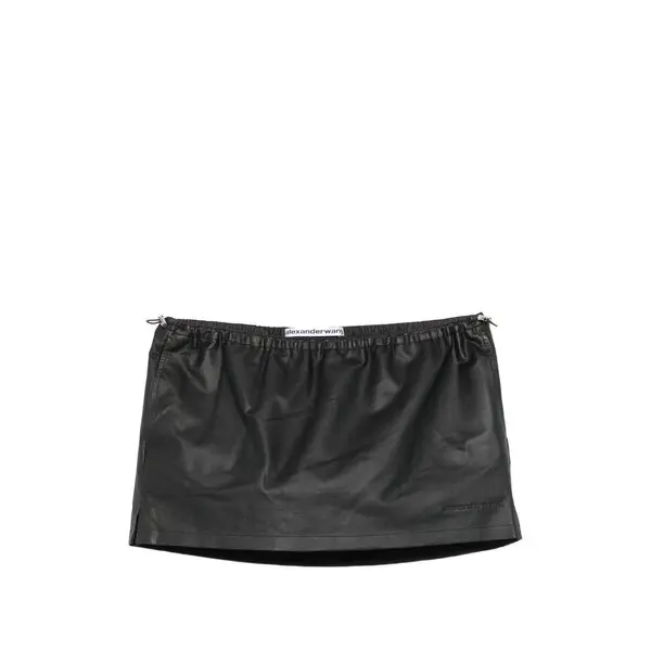 Alexander Wang Lambskin Straight Skirt With Silver-tone Hardware