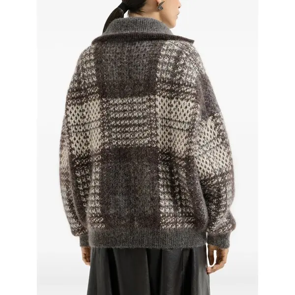 Brunello Cucinelli Oversized Jacket With Monili Detail - Gray
