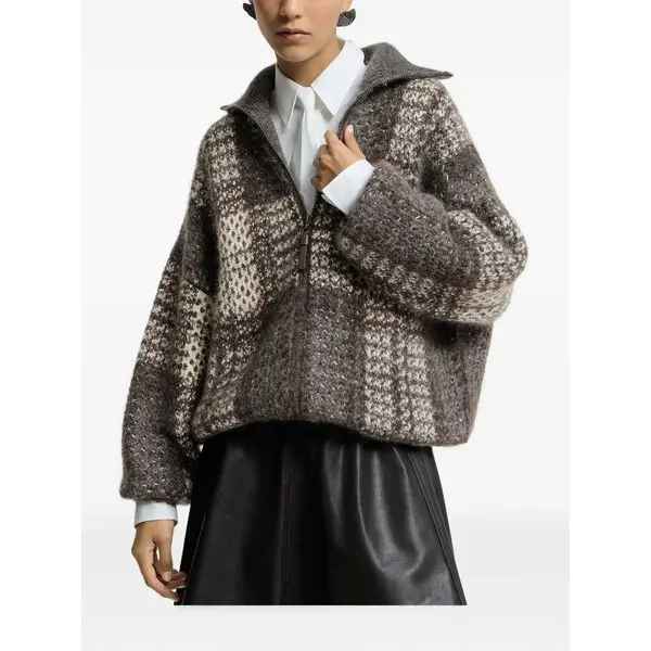 Brunello Cucinelli Oversized Jacket With Monili Detail - Gray