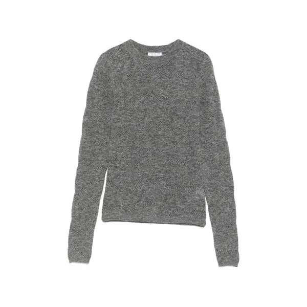 Brunello Cucinelli Open-knit Crew Neck Sweater - Gray