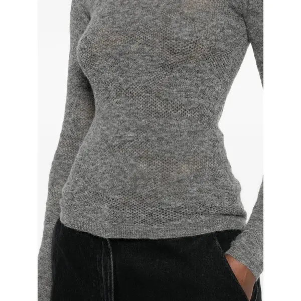 Brunello Cucinelli Open-knit Crew Neck Sweater - Gray