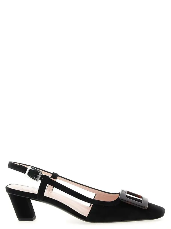 ROGER VIVIER Belle Viver Slingback With Tortoiseshell Buckle - Black