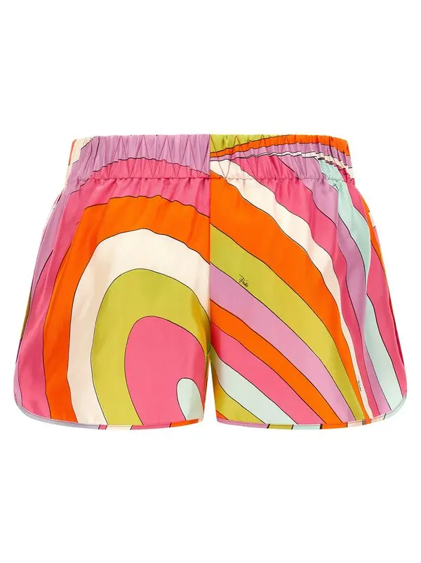 Emilio Pucci Marmo' Print Silk Shorts