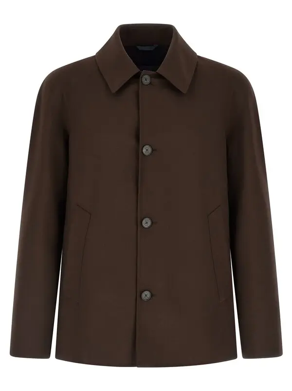 Herno Cool Wool Jacket With Shirt Collar
