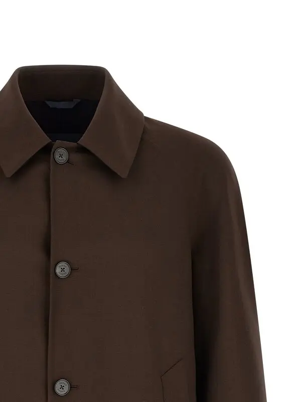 Herno Cool Wool Jacket With Shirt Collar