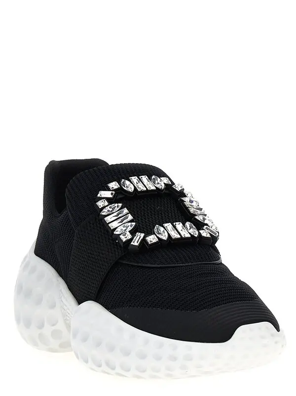 ROGER VIVIER Viv' Run Light Sneakers With Crystal Buckle - Multicolor