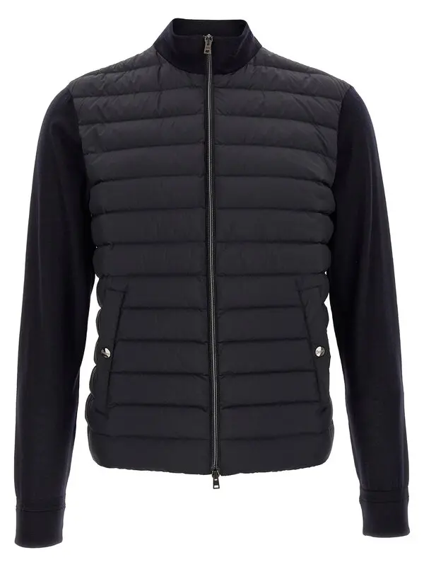 Herno Padded Cardigan With High Collar And Zip Closure