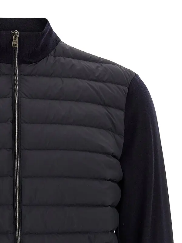 Herno Padded Cardigan With High Collar And Zip Closure