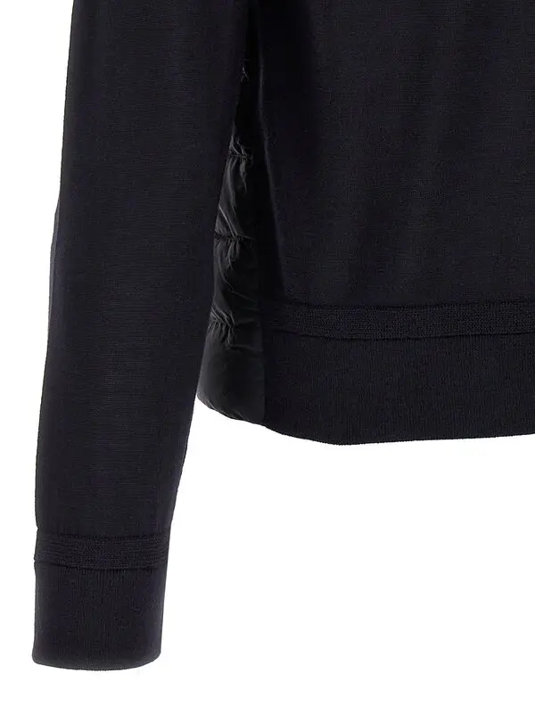 Herno Padded Cardigan With High Collar And Zip Closure