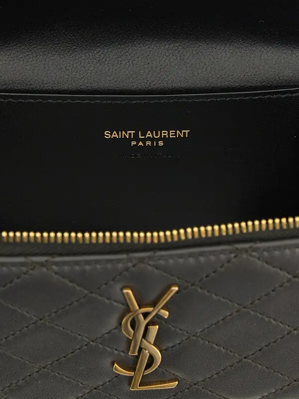 Saint Laurent Gaby Vanity Quilted Leather Handbag - Gray