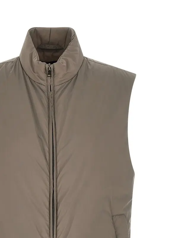 Herno Ecoage Padded High Neck Vest - Gray