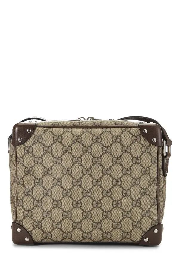 Gucci Gg Supreme Studded Square Shoulder Bag - Beige