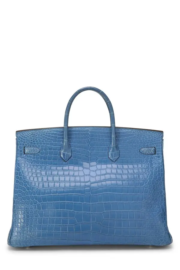 Hermès Porosus Crocodile Birkin 40 Bag - Blue