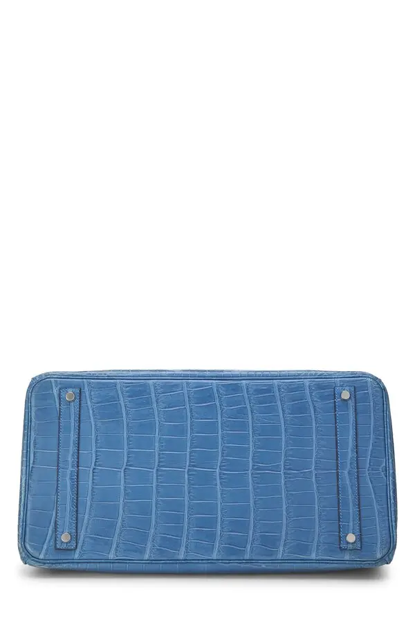 Hermès Porosus Crocodile Birkin 40 Bag - Blue