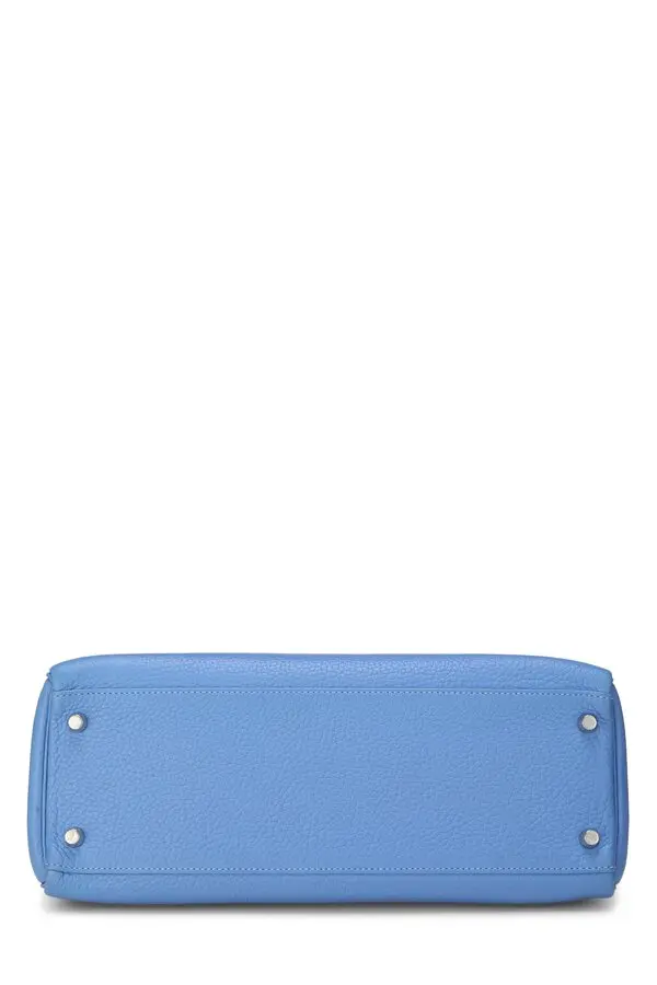 Hermès Kelly Retourne 32 Clemence Leather Bag With Palladium Hardware - Blue