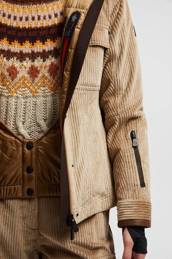 Moncler Hague Technical Corduroy Down Jacket With Hood