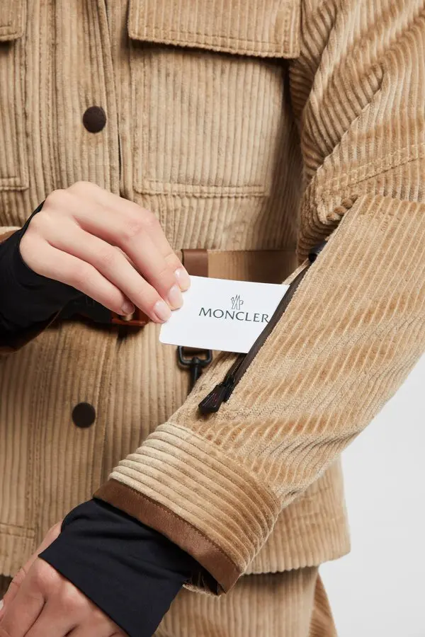 Moncler Hague Technical Corduroy Down Jacket With Hood