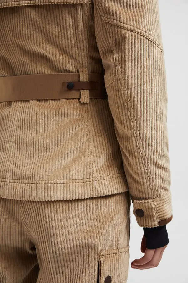 Moncler Hague Technical Corduroy Down Jacket With Hood