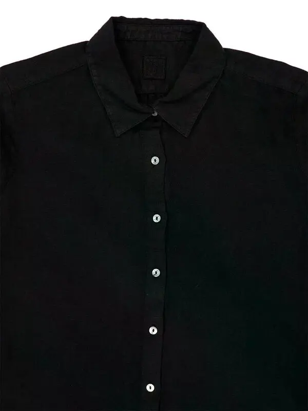 120% Lino Long-sleeve Button-down Linen Shirt