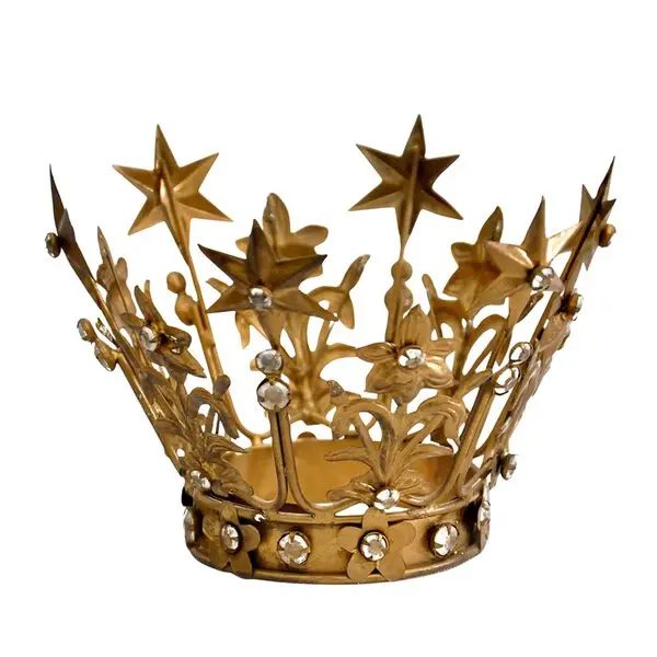 LILA RASA Star Gilded Crown T-light Holder X 2pcs - Gold