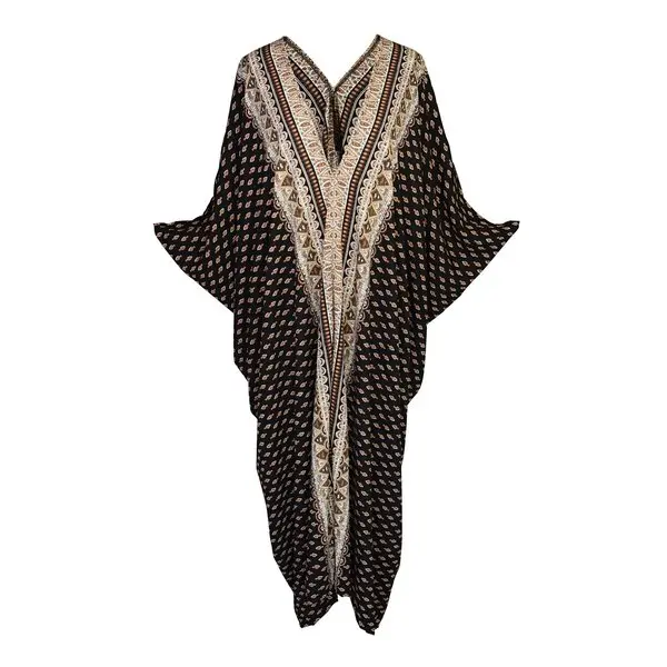 JENNAFER GRACE Paisley Print Border Caftan