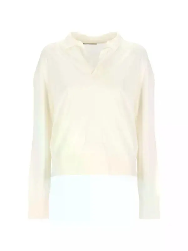 OLIVER LATTUGHI V-neck Polo Collar Long Sleeve T-shirt
