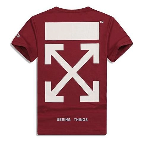 Off-White Arrows Sketch Round Neck - Wine Red
