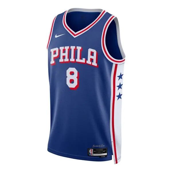 Nike Dri-fit Nba Paul George Philadelphia 76ers Icon Edition Swingman Jersey - Rush Blue