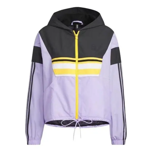Adidas Neo Hooded Windproof Woven Jacket - Purple/black
