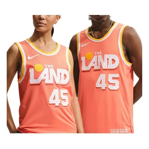 Nike Dri-fit Adv Nba Donovan Mitchell Authentic Cleveland Cavaliers City Edition Jersey - Orange Frost