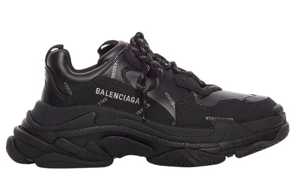 Balenciaga Triple S Allover Logo Sneakers - Black