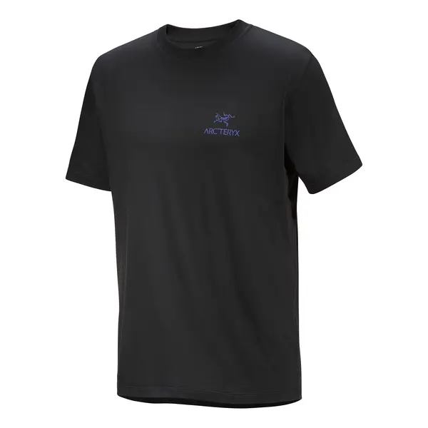 Arc'teryx Kragg Sl Cotton Bird Word T-shirt 'black Purple - Black/purple