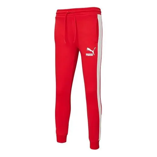 PUMA Iconic T7 Logo Printed Sweatpants Red - Default Color